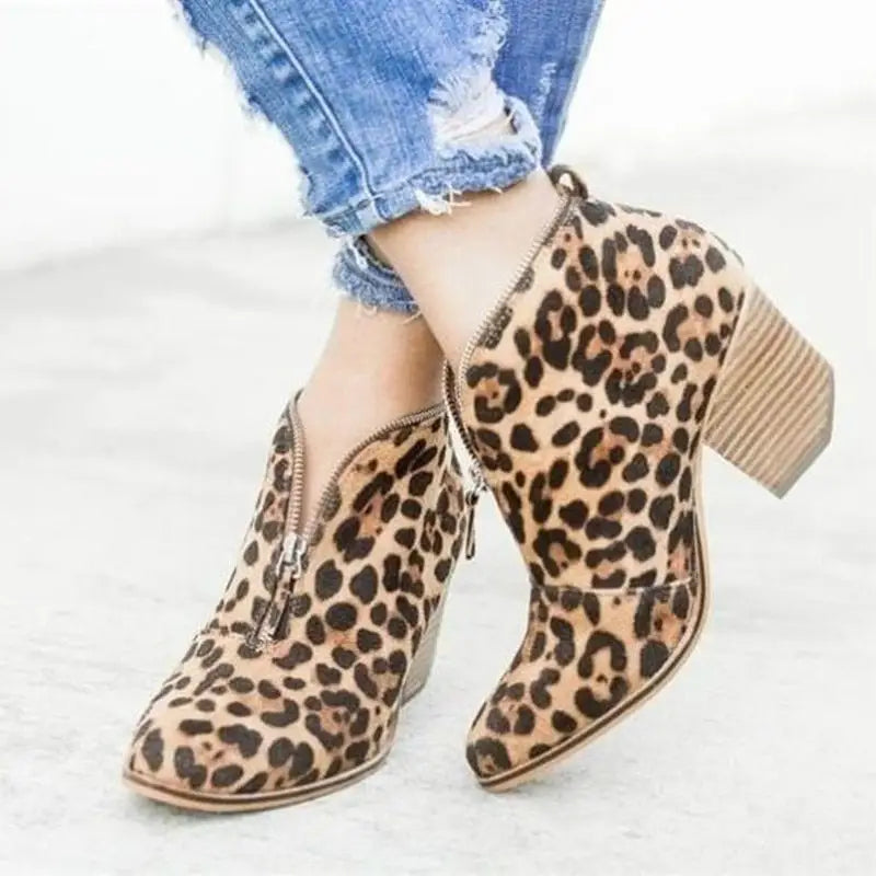Botines de tacón con estampado de leopardo | Mi leopardo